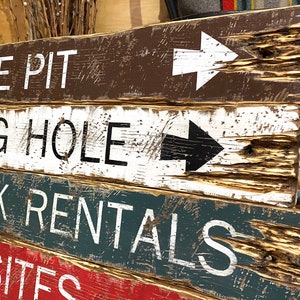 Rustic Lodge Sign Set | Distressed Fishing Decor | Wood Camping Gift - Etsy