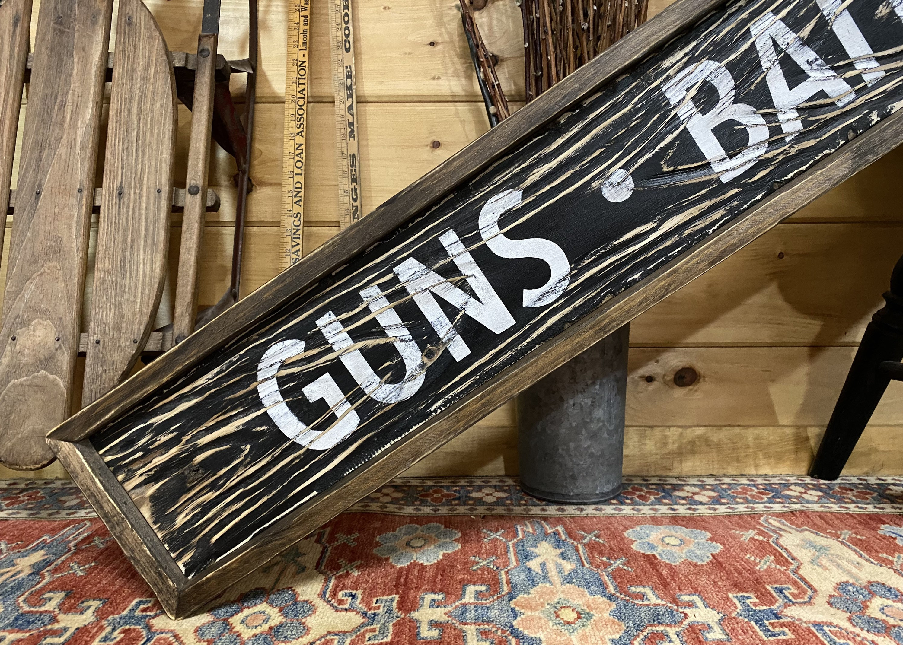 Gun Room Log Cabin Wall Decor Wood Fishing Camp Decor Lodge Decorations ...