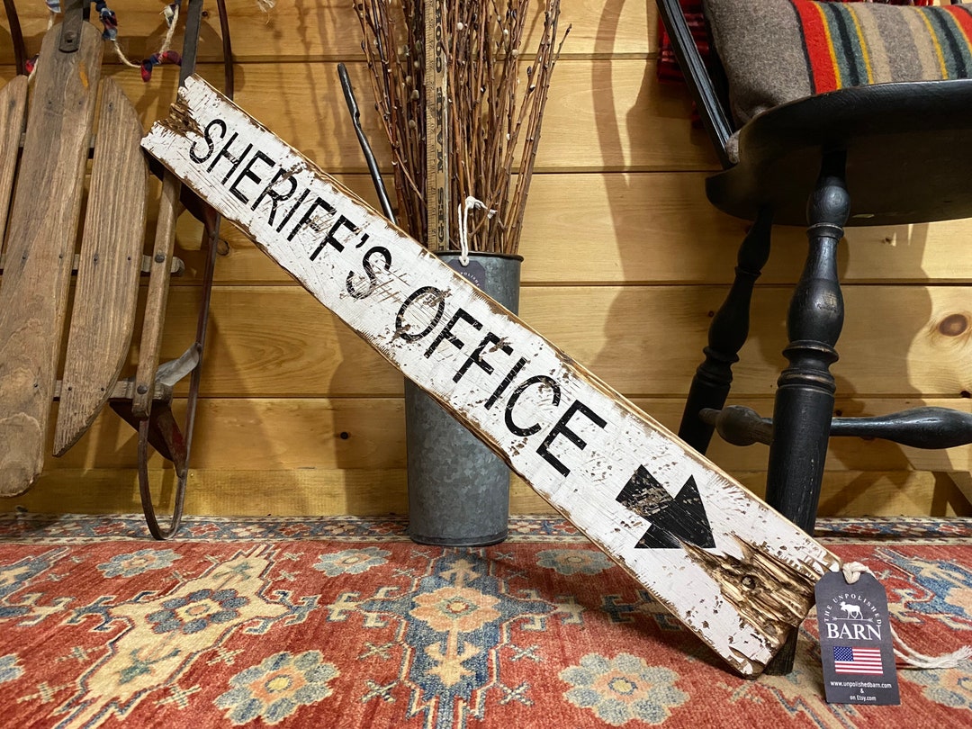 Rustic Sheriff’s Office Wood Sign | Western Country Decor | Distressed ...