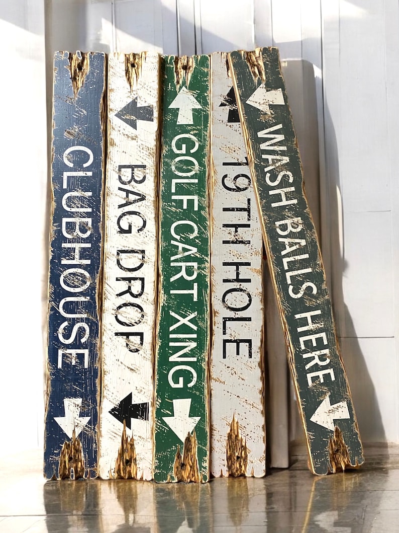 Rustic Golf Sign, “wash Balls Here” Wood Decor | Mancave, Clubhouse ...