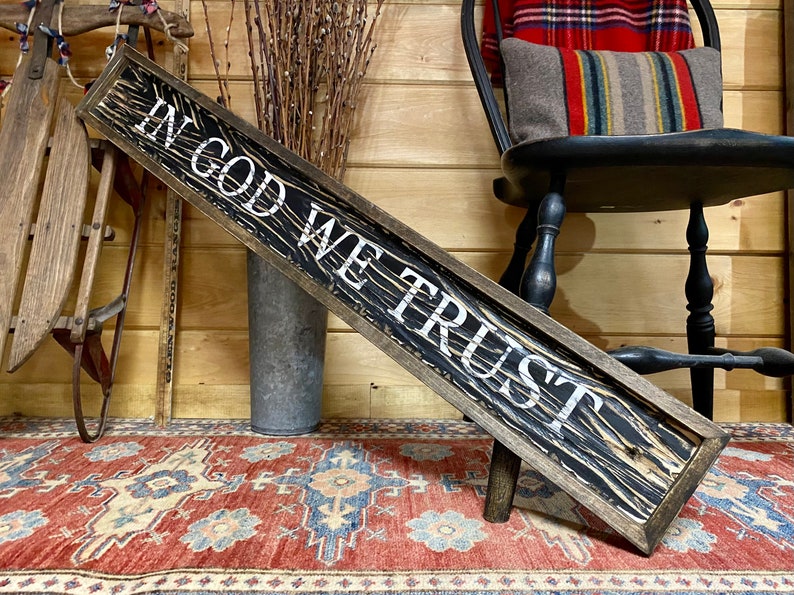 In God We Trust Wood Sign Patriotic Decor Religious Sign - Etsy