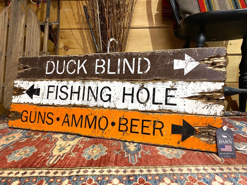Rustic Waterfowl Wood Sign Set Fishing & Hunting Decor - Etsy