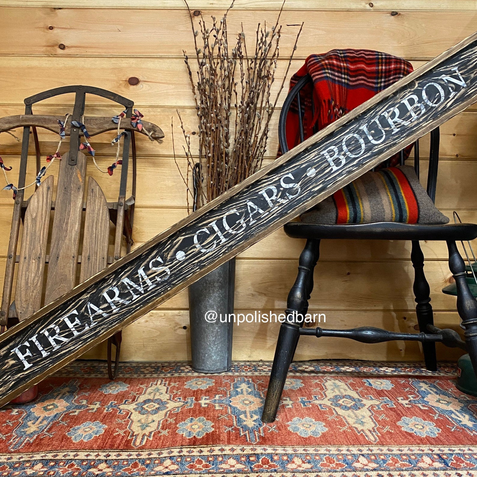 Rustic Firearms Cigars Bourbon Wood Sign Rustic Cigar Bar - Etsy