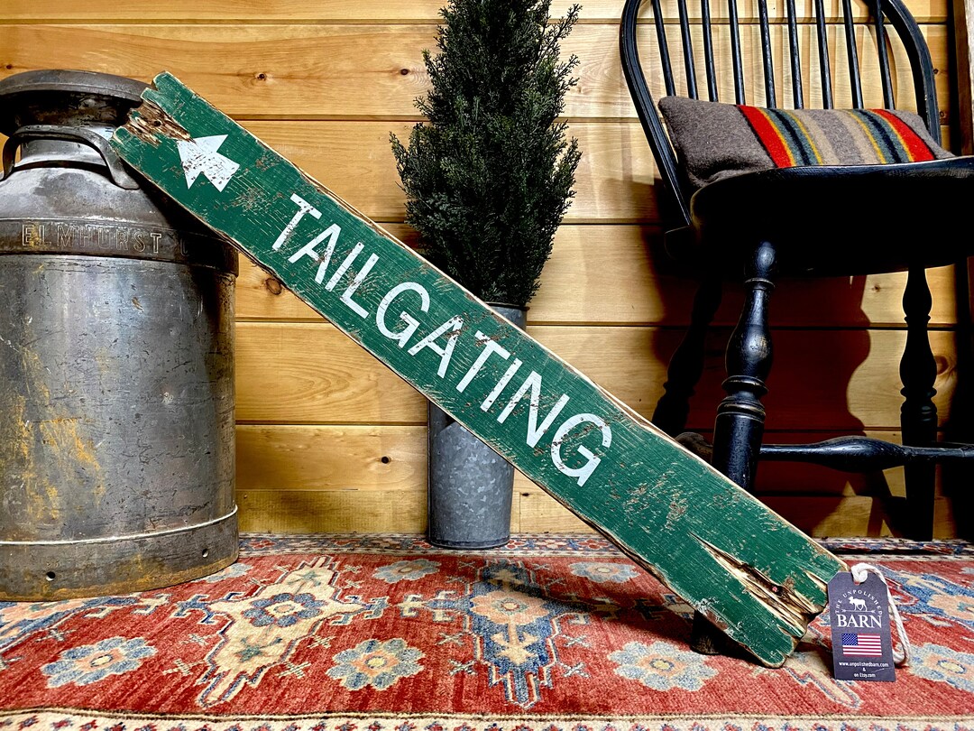 Football Tailgating Sign, Rustic Wood Game Day Gift Idea - Etsy