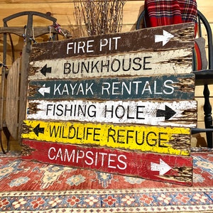 Rustic National Park Sign Set | Camping Decor | Log Cabin Wall Art ...