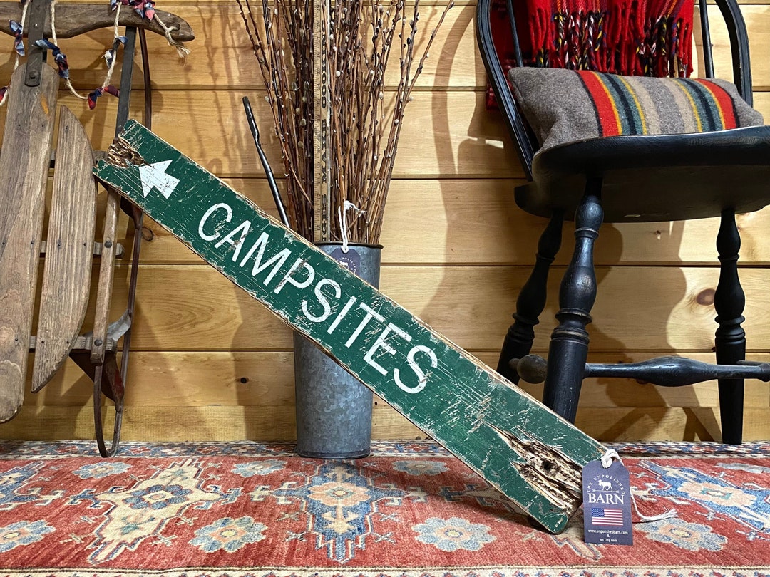 Distressed Campsites Wood Sign | Camp Decor | Rustic National Park Sign ...