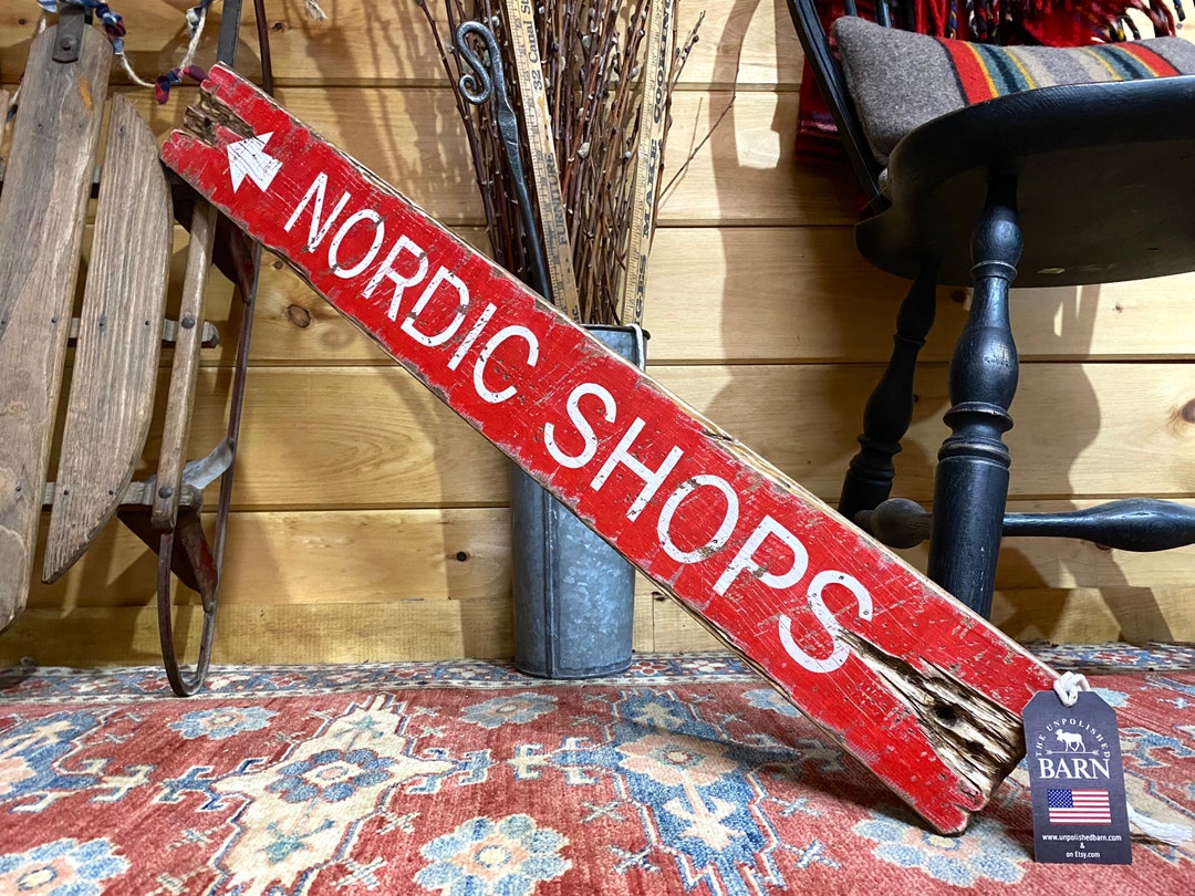 Rustic Wood Ski Sign | Nordic Decor |distressed Ski Decor | Skiing Gift ...