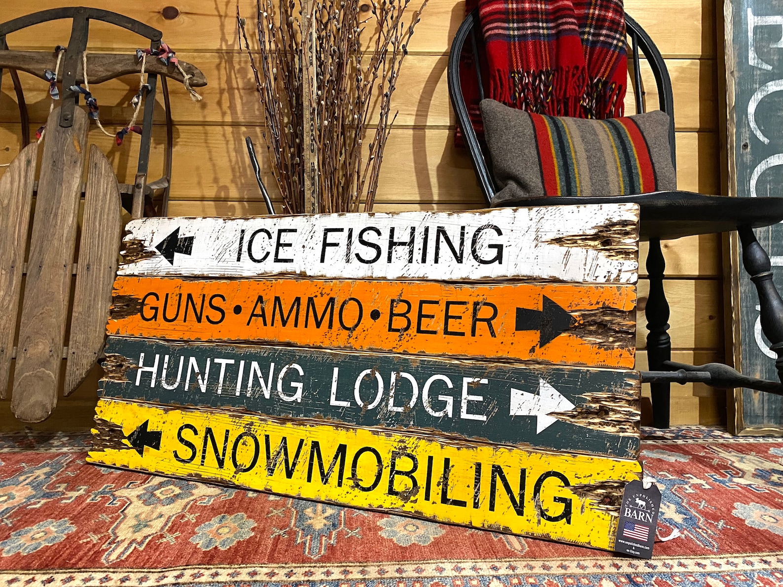 Rustic Hunting Lodge Wood Signs Log Cabin Decor Ice - Etsy