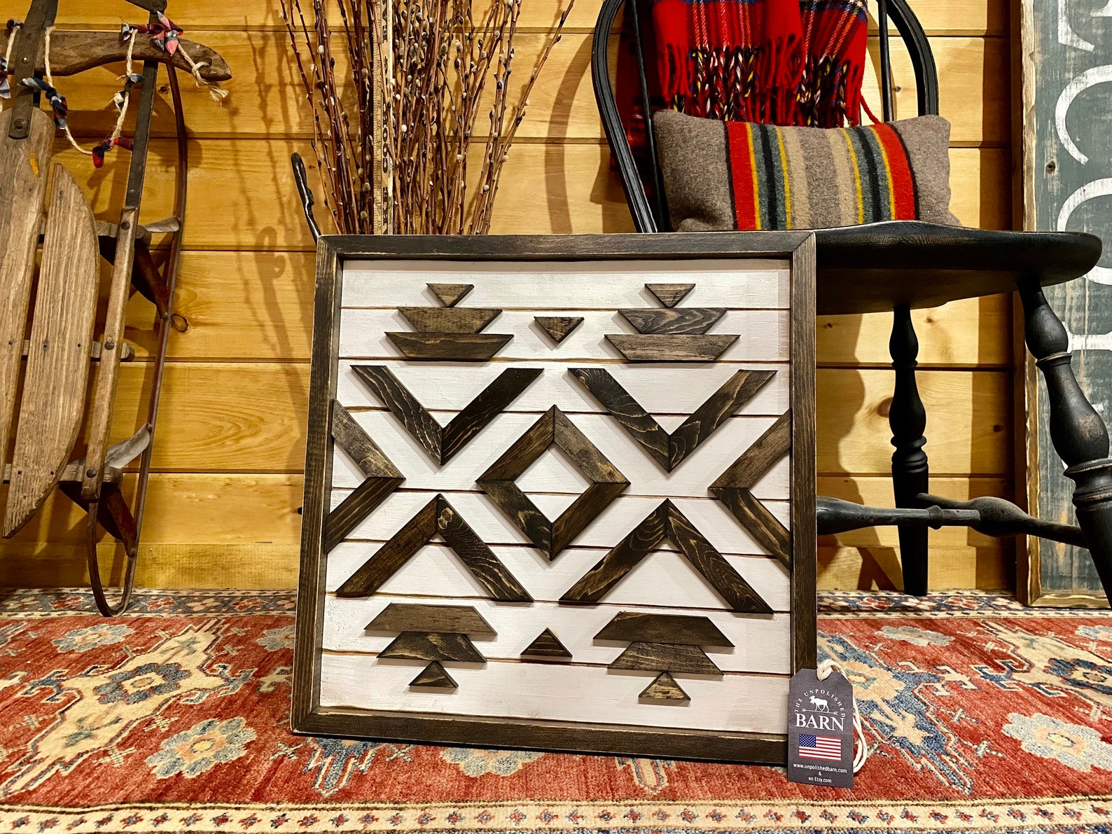 18x18 Southwestern Aztec Wood Sign Rustic Tribal Wall Art - Etsy