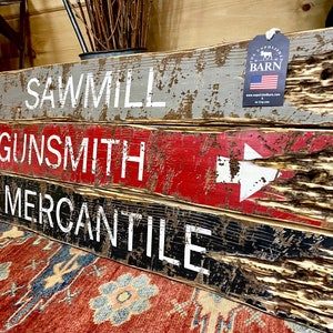 Rustic Gunsmith Sign Set | Sawmill | Distressed Mercantile Sign - Etsy