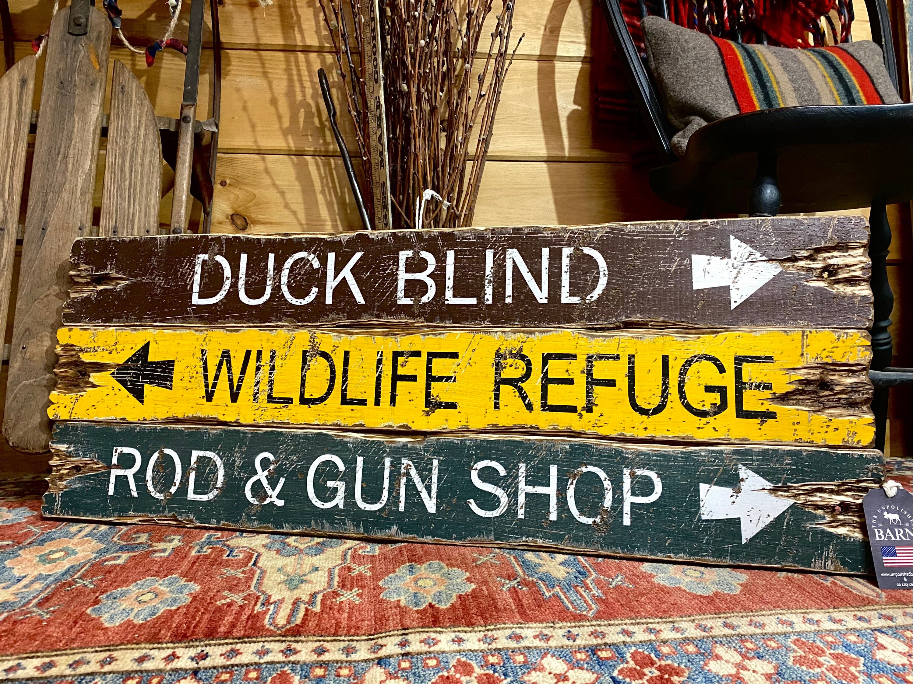Duck Blind Wood Sign | Rustic Waterfowl Hunting | Log Cabin Decor - Etsy
