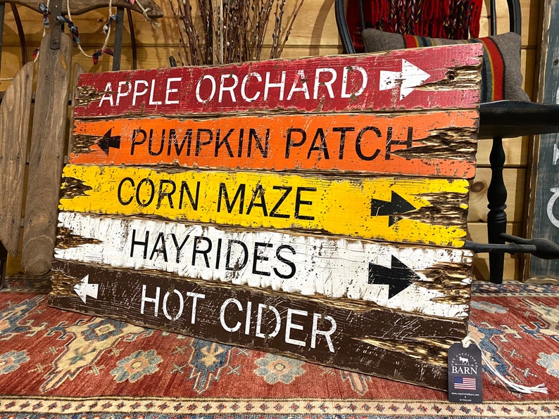 Rustic Apple Orchard Sign Wood Fall Decor Thanksgiving - Etsy