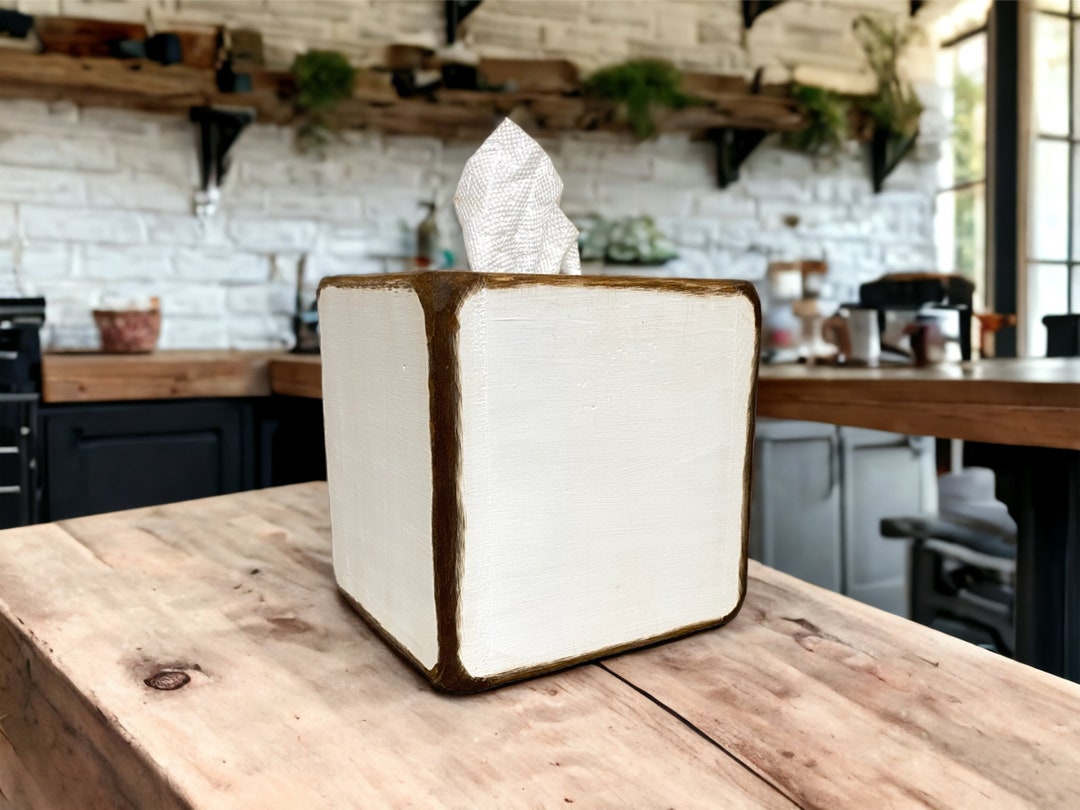 Distressed Wood Tissue Box Cover, Rustic Farmhouse Bathroom Decor - Etsy