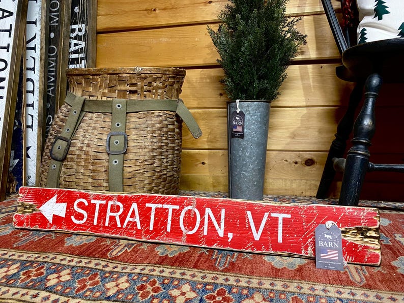Stratton Vermont Rustic Wood Sign - Etsy