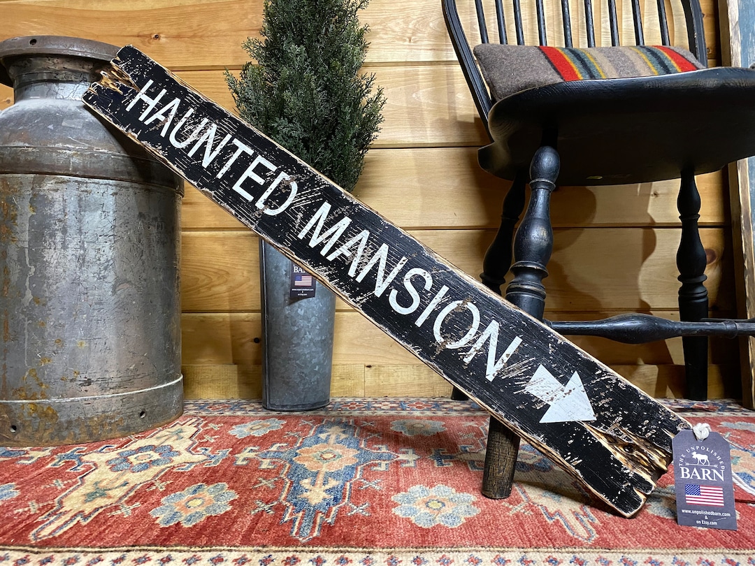 Rustic Halloween Haunted Mansion Wood Sign - Etsy