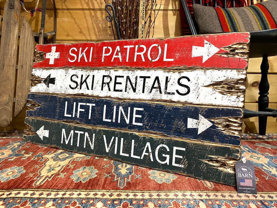 Rustic Wood Ski Trail Signs Ski Decor - Etsy