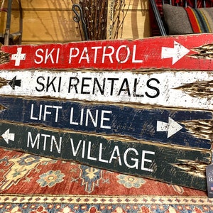 Rustic Wood Ski Trail Signs, Ski Decor - Etsy