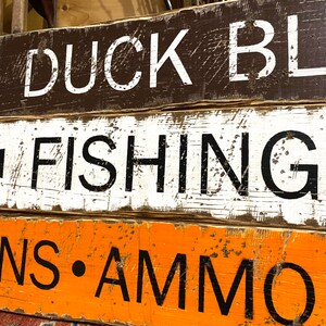 Rustic Waterfowl Wood Sign Set Fishing & Hunting Decor Guns Ammo Beer ...