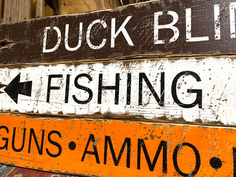 Rustic Waterfowl Wood Sign Set Fishing & Hunting Decor - Etsy