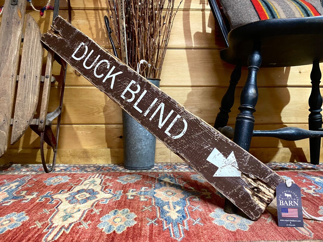 Duck Blind Wood Sign | Rustic Waterfowl Hunting | Log Cabin Decor - Etsy