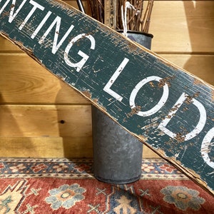 Rustic Hunting Lodge Wood Sign | Distressed Log Cabin Decor | Lodge ...