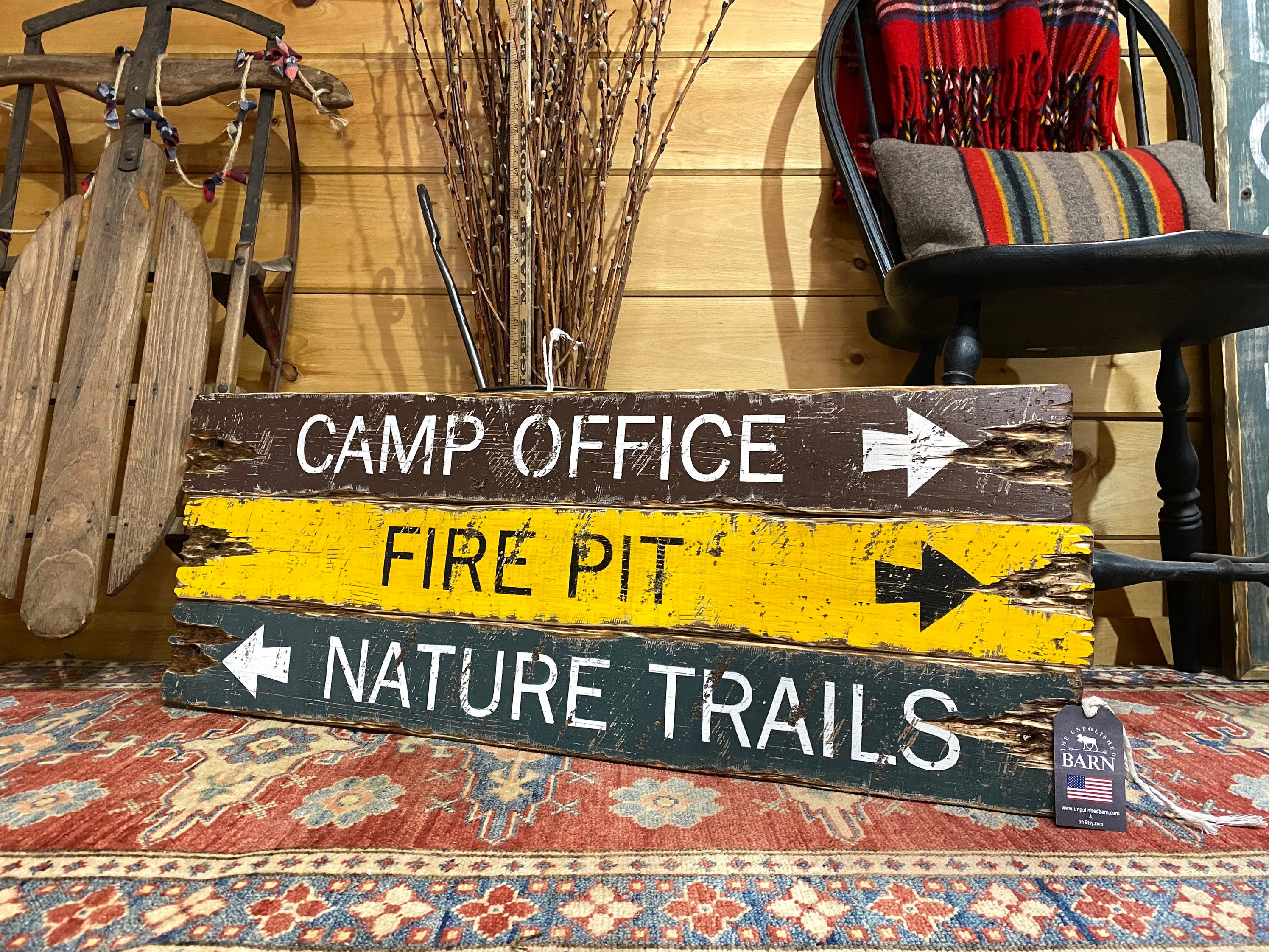 Rustic Camp Sign Set Fire Pit Wood National Park Signs Log - Etsy.de