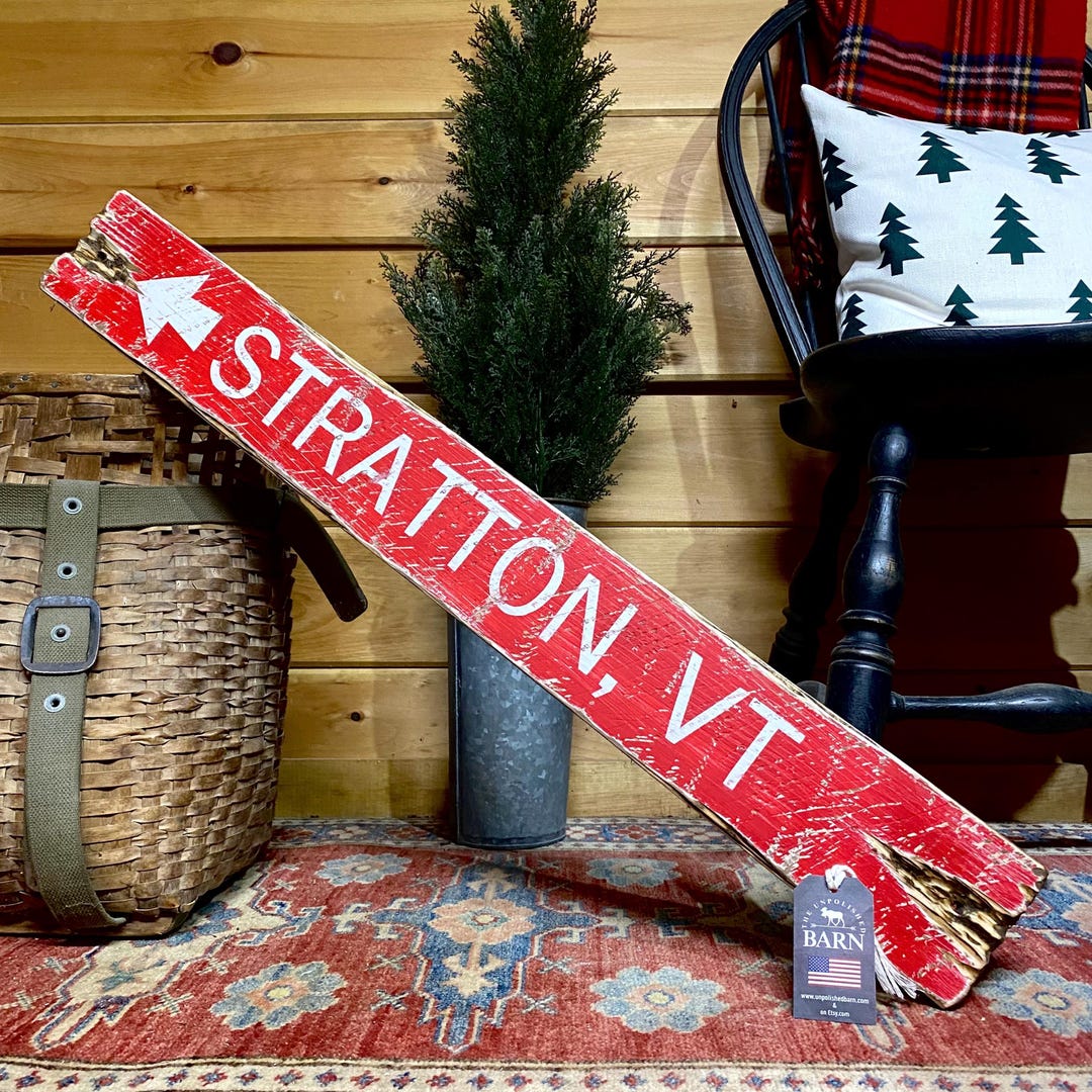 Stratton Vermont Rustic Wood Sign - Etsy