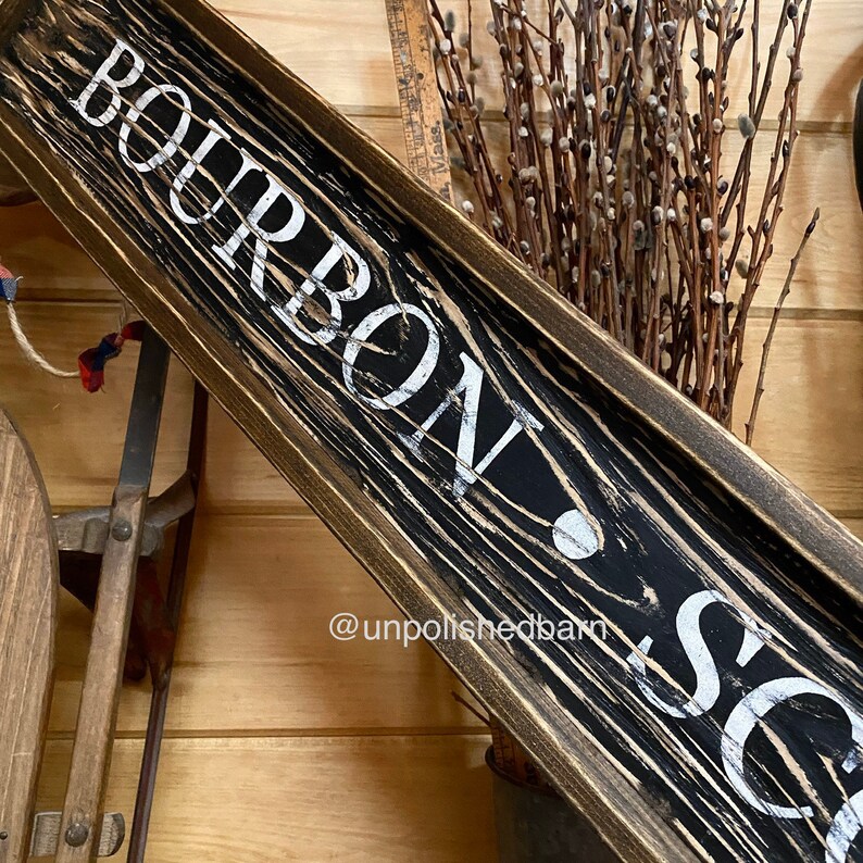 Wood Bourbon Sign Rustic Bourbon Scotch Beer Bar Decor - Etsy