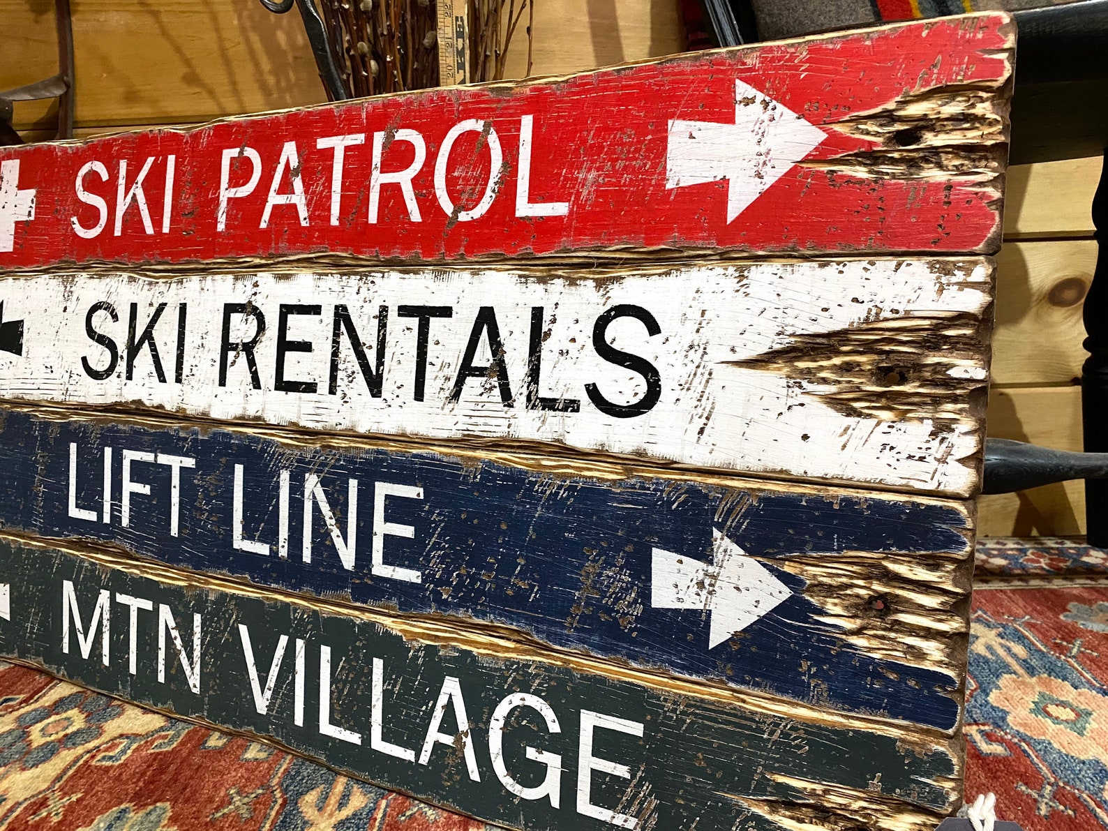 Rustic Wood Ski Trail Signs, Ski Decor - Etsy