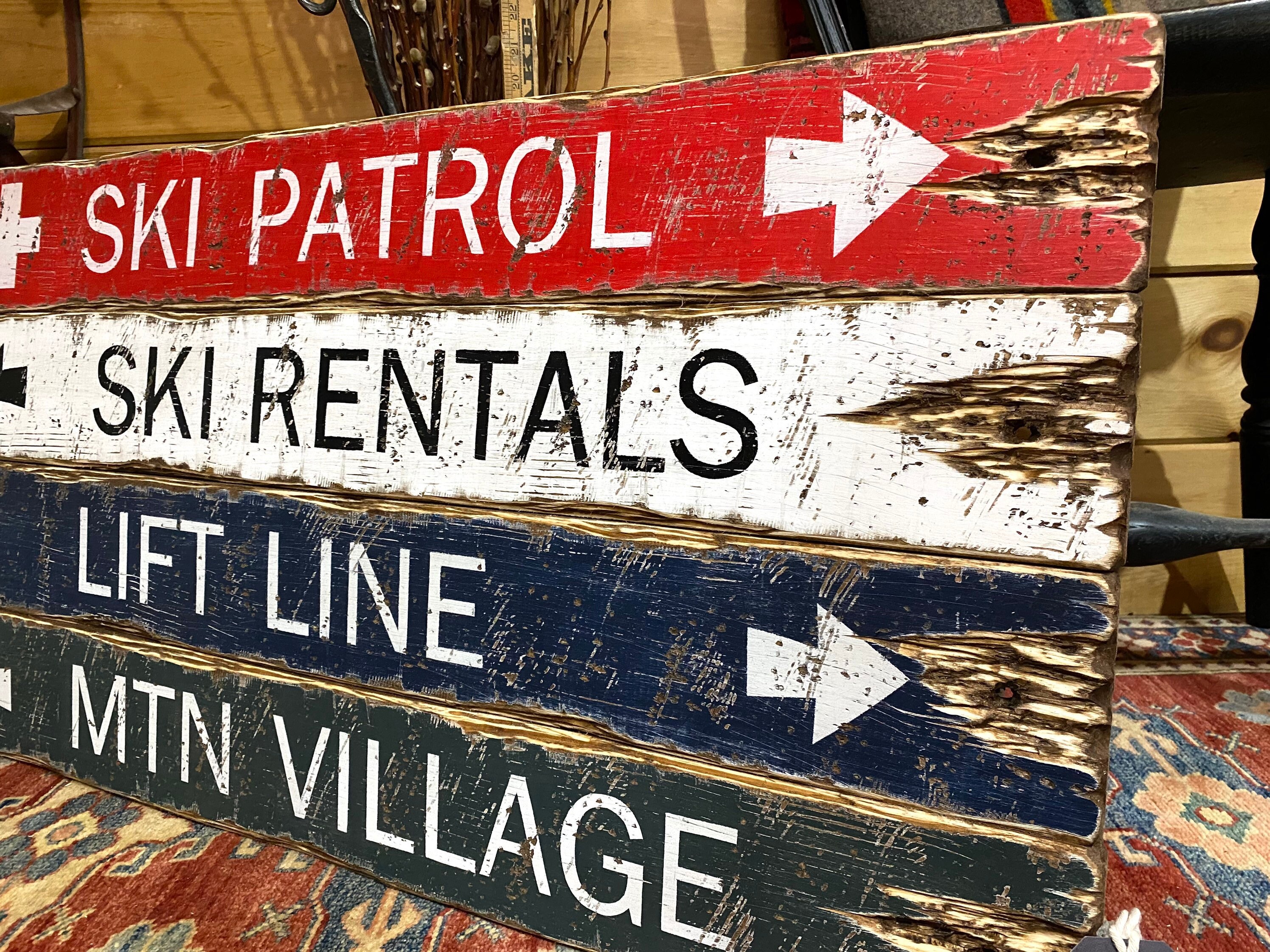 Rustic Wood Ski Trail Signs, Ski Decor - Etsy