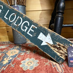 Rustic Hunting Lodge Wood Sign | Distressed Log Cabin Decor | Lodge ...