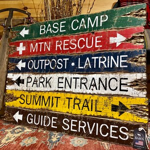 Rustic Wood Hiking Sign Mountain Lodge Decor National Park Sign Summit ...