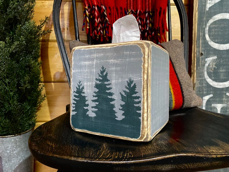 Nautical Lake House Wood Tissue Box Cover, Rustic Anchor, Compass and ...