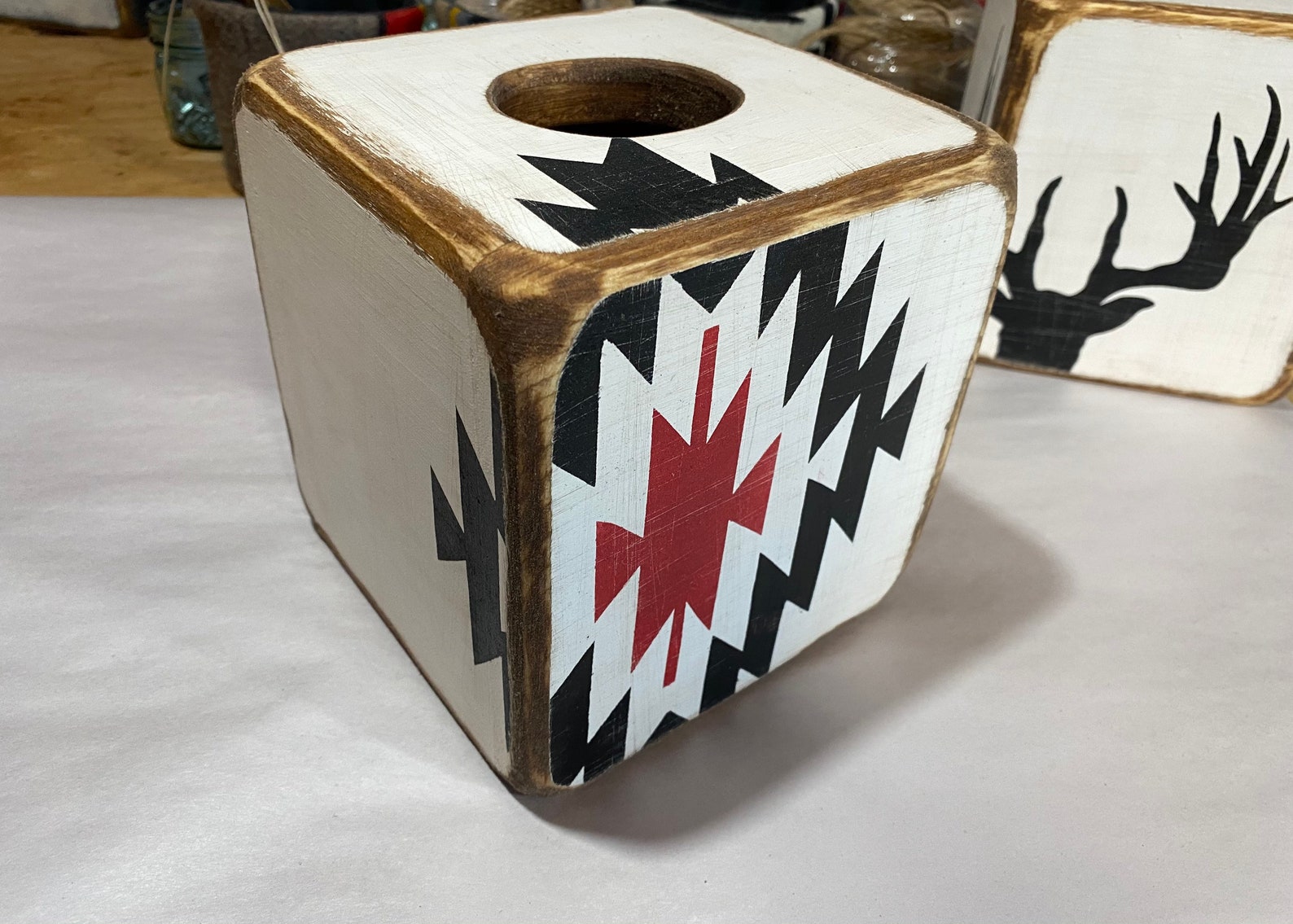 Wooden Aztec Tissue Box Cover Rustic Southwestern Decor | Etsy