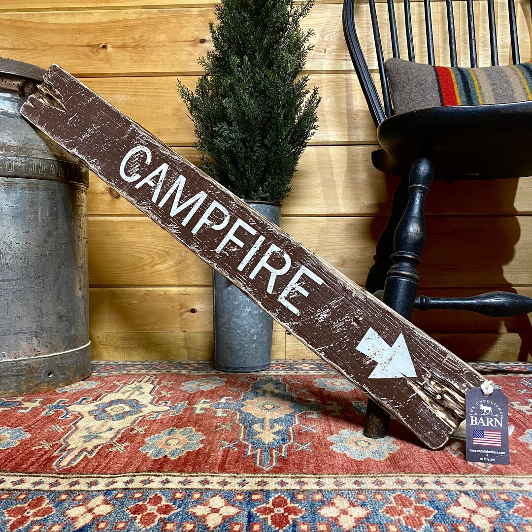 Rustic Campfire Wood Sign, Log Cabin Decor - Etsy