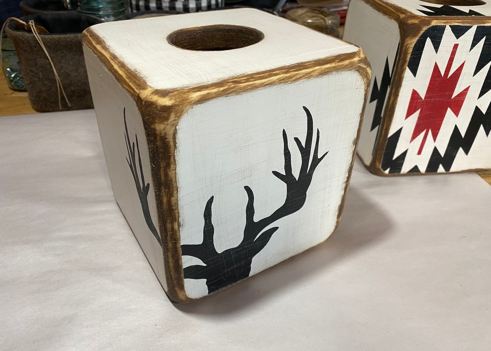 Deer Antler Tissue Box Cover, Rustic Hunting Lodge Decor - Etsy