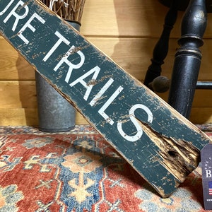 Distressed Nature Trails Wood Sign | Camp Decor | Rustic National Park ...