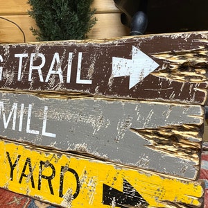 Woodworking Sign Set, Rustic Arborist Gift, Lumber Yard, Logging Trail ...