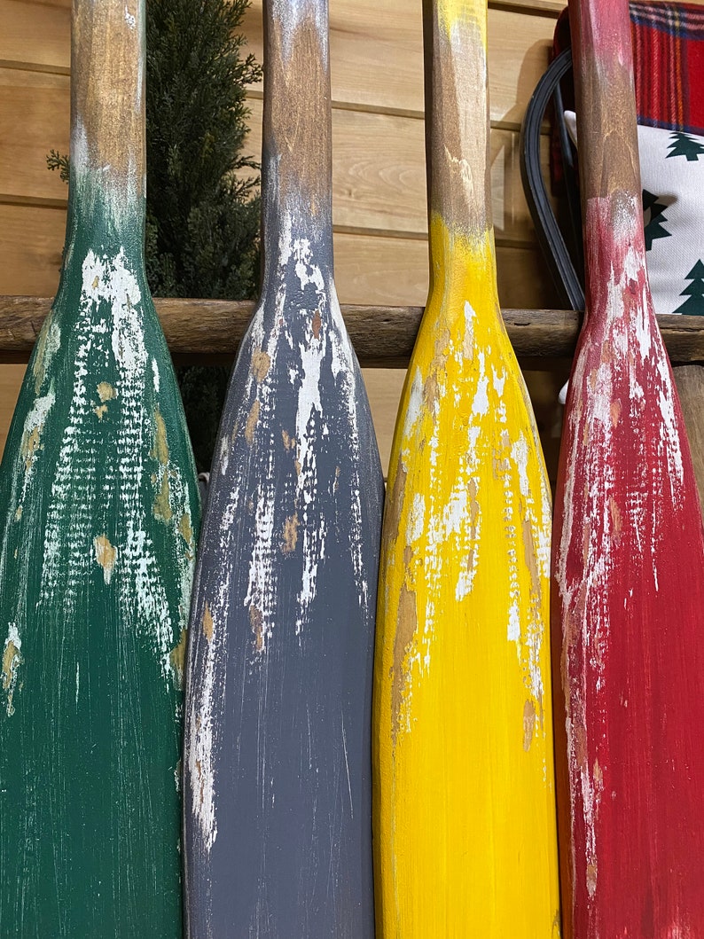 Lake House Decor, Painted Canoe Paddles Distressed Boat Oars - Etsy