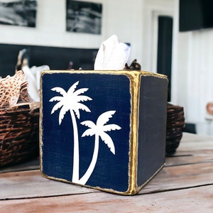 Tropical Palm Tree Tissue Box Cover, Coastal Florida Decor - Etsy