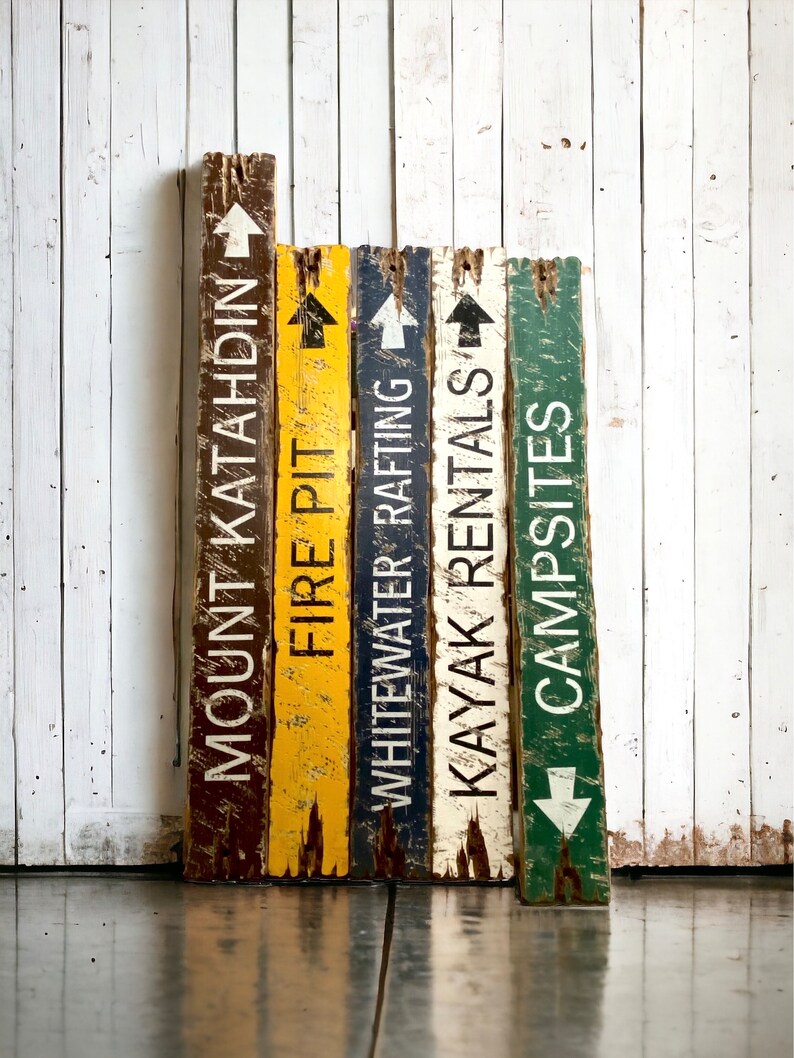 Mount Katahdin Maine Wood Sign, Rustic Wood Hiking Decor - Etsy
