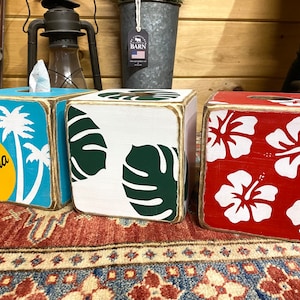 Tropical Home Aloha Tissue Box Cover, Coastal Beach House Decor ...