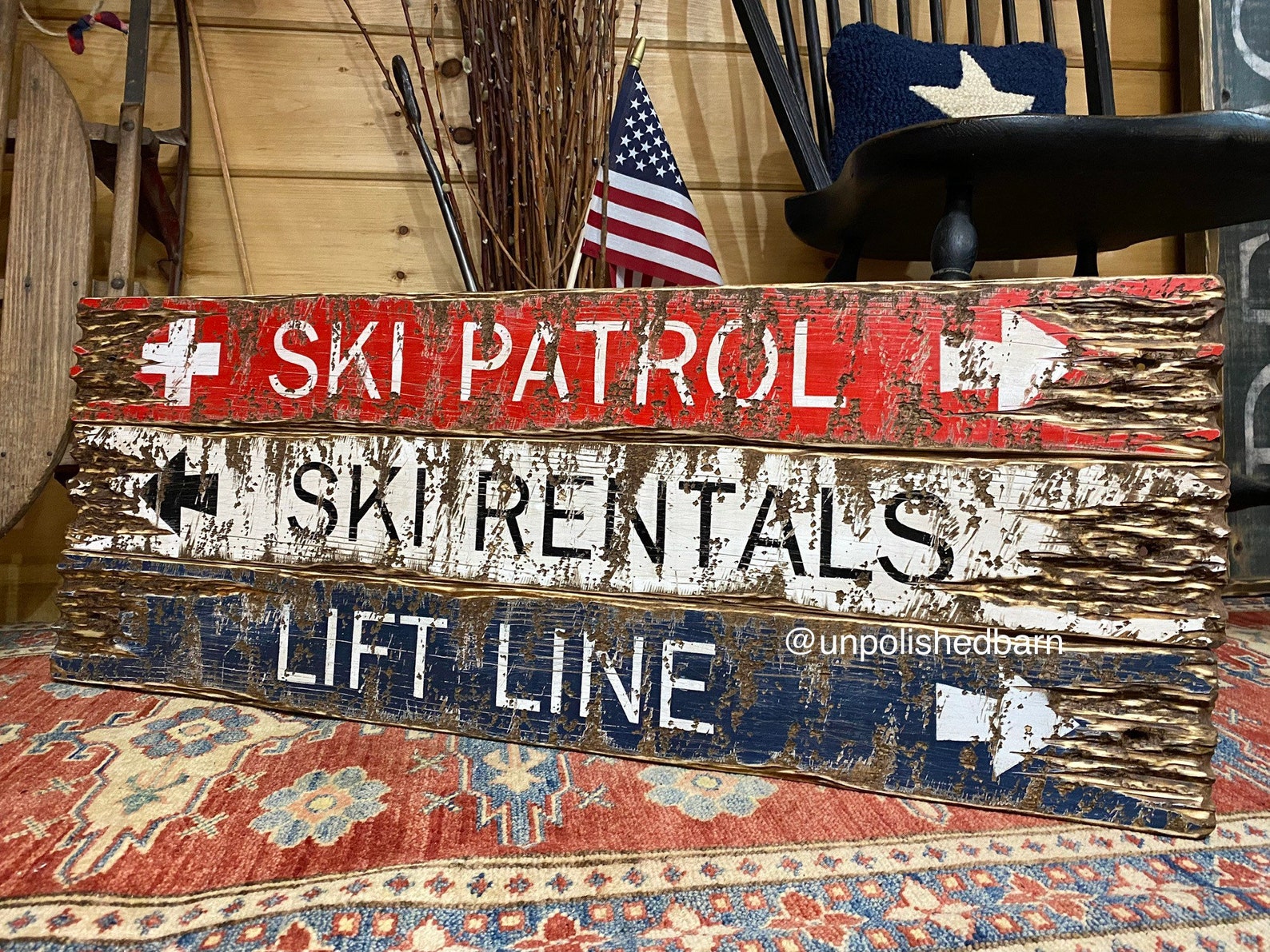 Rustic Ski Sign Set Wood Ski Trail Sign Ski Patrol Ski | Etsy