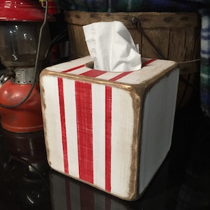 Country Tissue Box Cover, Rustic Wood Bathroom Tissue Holder, Grain ...
