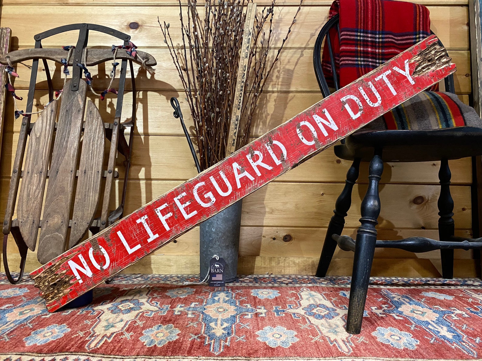 Rustic Wood Lifeguard Sign No Lifeguard on Duty Coastal - Etsy