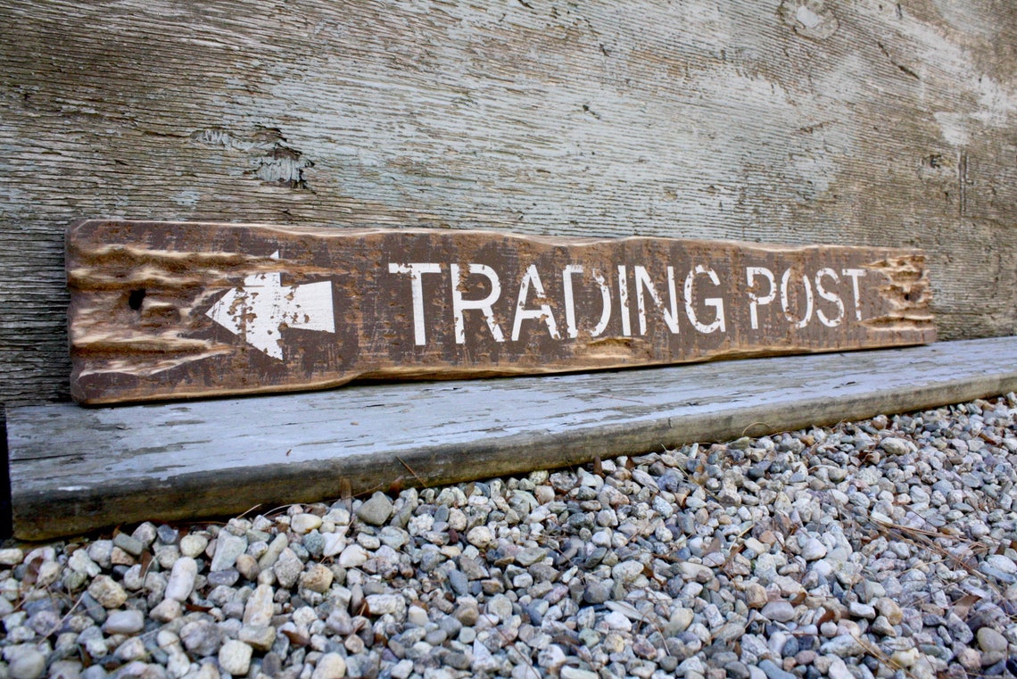 Trading Post Sign Rustic Decor Cabin Sign Rustic Wood Sign | Etsy