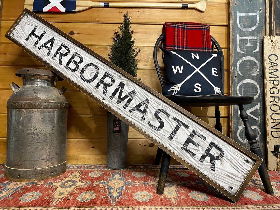 5ft Harbormaster Sign, Nautical Coastal Boat House Decor - Etsy