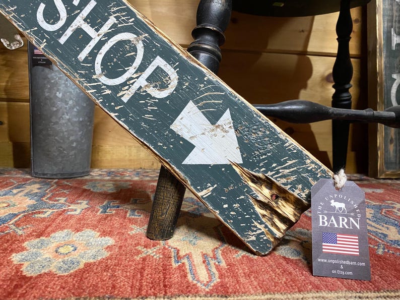 Rustic Fishing & Hunting Store Wood Sign | Distressed Log Cabin Decor ...