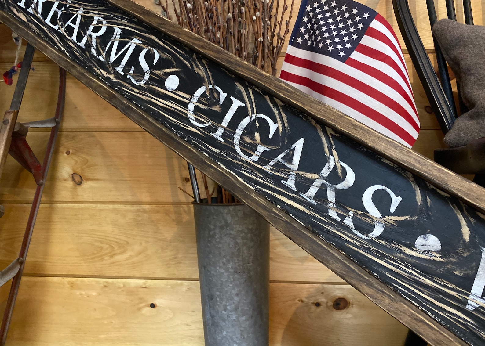 Cigar Bar Sign, Firearms Cigars Whiskey Rustic Gun Room Decor - Etsy