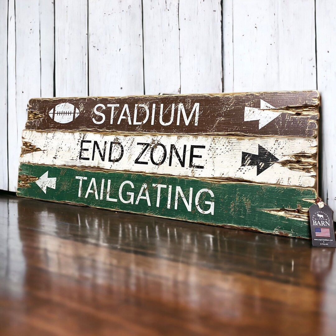 Football Tailgating Sign Set, Rustic Game Day Decor - Etsy